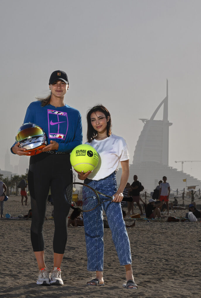 Trading Aces: Aryna Sabalenka tours Dubai with UAE F3 driver Amna Al Qubaisi - Dubai Duty Free ...