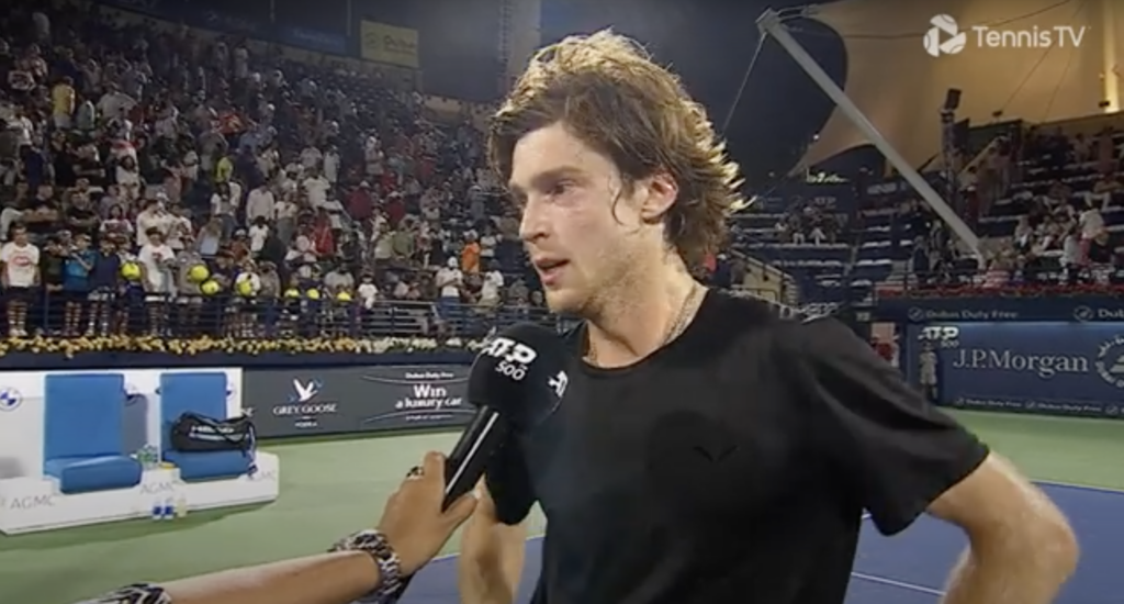 Andrey Rublev - Post Match Interview - SF - 2023 Dubai Duty Free Tennis ...