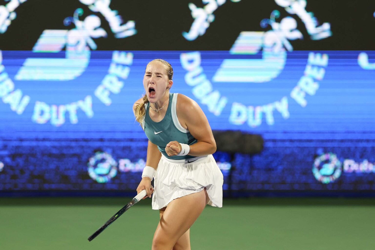 Teenage champ Mirra Andreeva makes history with victory at Dubai Duty Free Tennis Championships ...